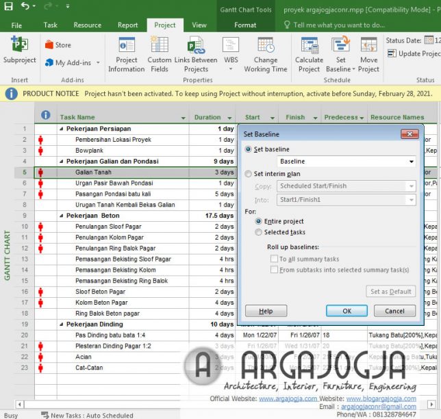 10 Langkah Efektif Penjadwalan di Microsoft Project – Argajogja's Blog