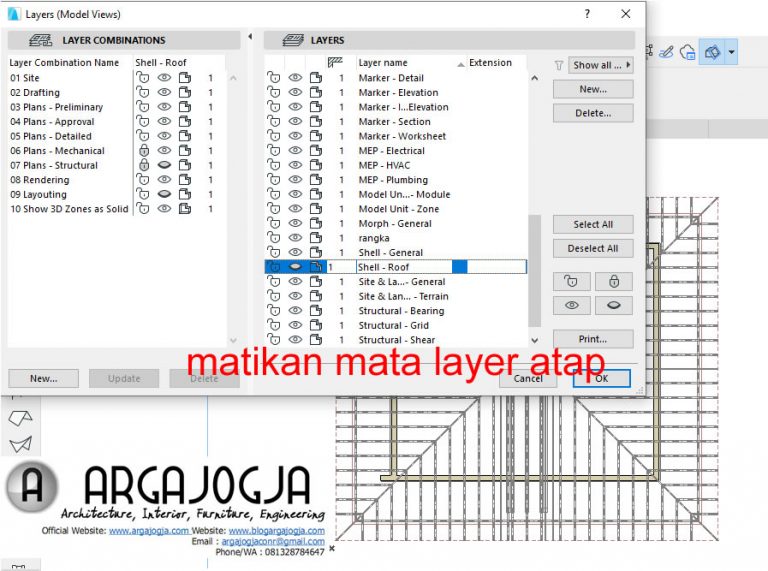 Menampilkan Rangka Atap pada Archicad 9 – Argajogja's Blog