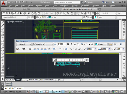 Video Tutorial AutoCAD 2014 Membuat Gambar Kerja Tampak-Tampak Rumah 2 ...