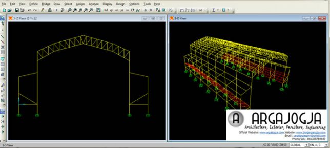 Analisis Struktur Gor Gedung Olah Raga dengan SAP2000 – Argajogja's Blog