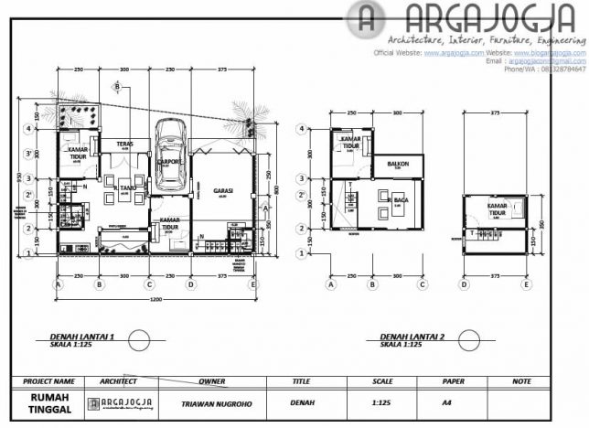 Download Gambar Kerja Toko Rumah Minimalis 2 Lantai + Jasa Arsitek ...
