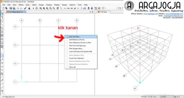Cara Mengatur Satuan dan Grid Pada SAP2000 versi 20 – Argajogja's Blog