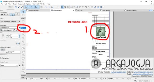 Cara Mengatur Layout Info Project dan Logo Pada Archicad – Argajogja's Blog