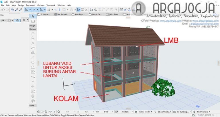 Desain Gedung Walet Dengan ArchiCAD + Download Gambar Kerja – Argajogja ...