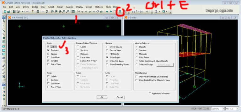 Cara Menampilkan Nomor Joint Titik Pondasi Pada SAP2000 – Argajogja's Blog