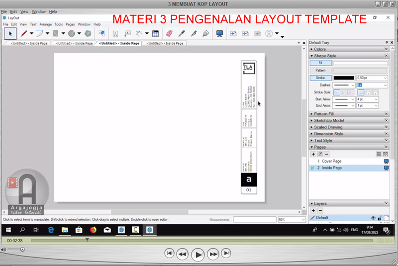 Video Tutorial Membuat Gambar Kerja Rumah 2 Lantai dengan SketchUp 2023 ...
