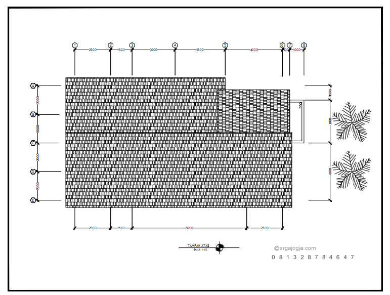 Contoh Gambar Kerja Atap Miring Satu Sisi Ukuran 8×15: Merencanakan ...