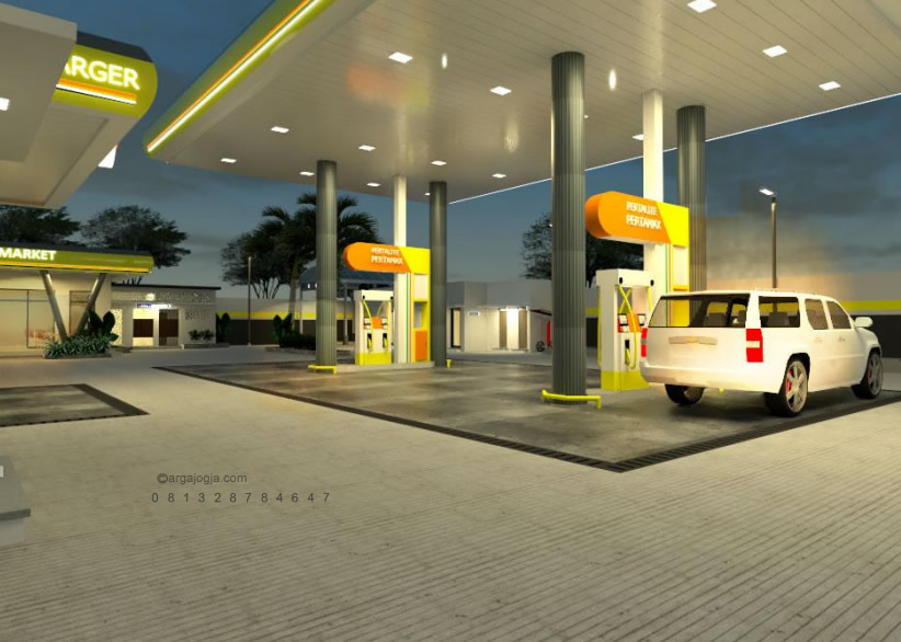 Membangun SPBU Masa Depan: Desain 3D untuk Lahan 1000 Meter Persegi ...