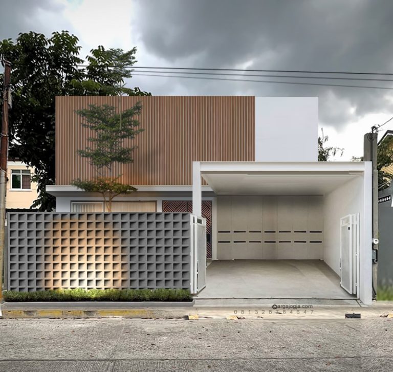 Elegansi dalam Kesederhanaan: Desain Rumah Putih Fasad Putih Kayu Pagar ...